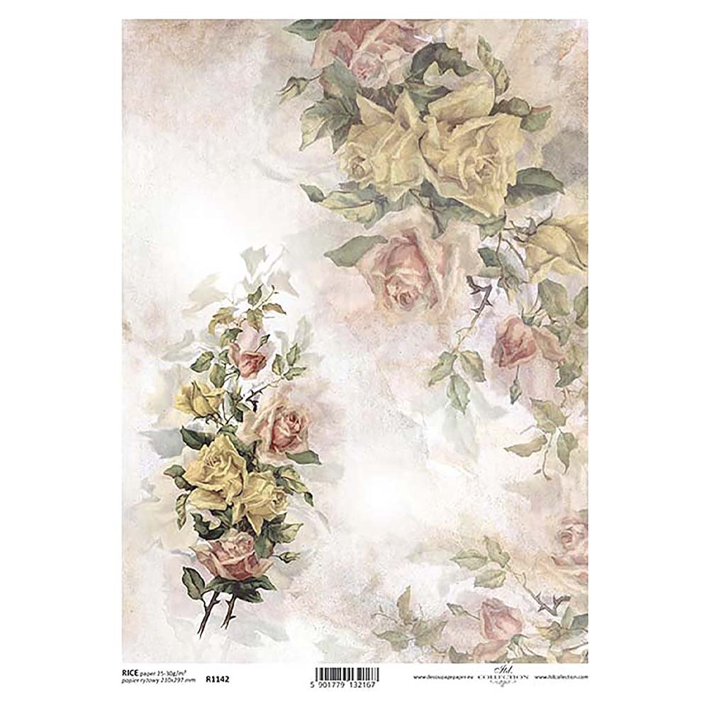 Yellow Roses Rice Paper A4 ITD Rice Paper for Decoupage – Most ...