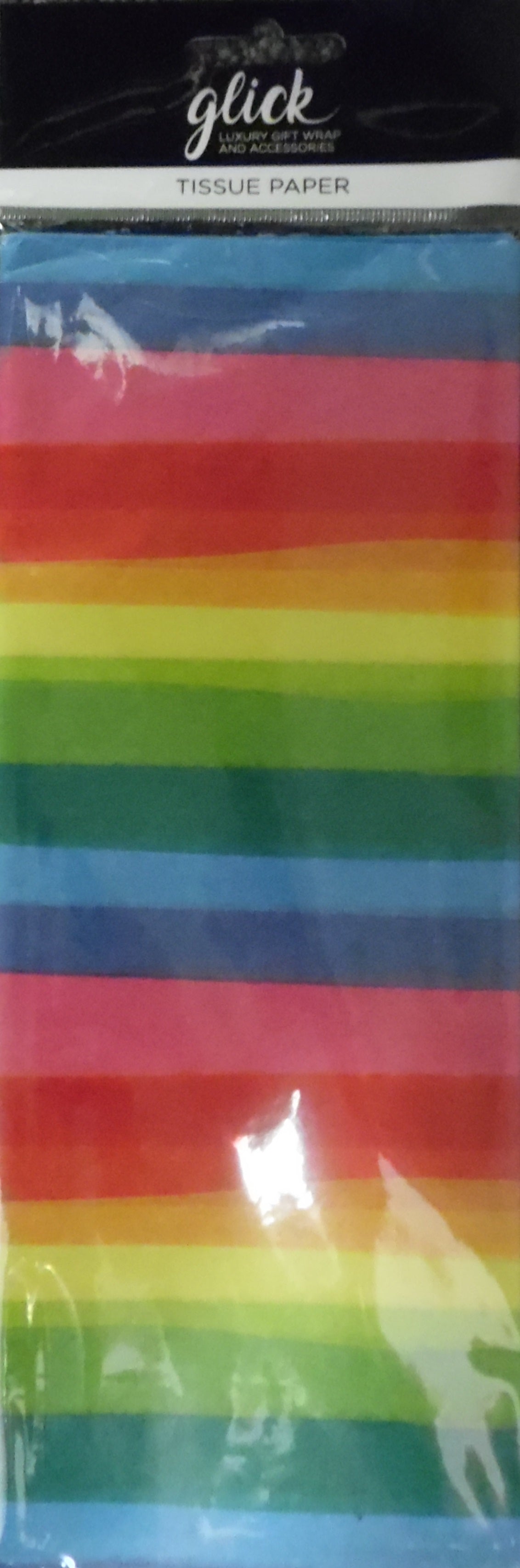 Primary Stripes Tissue Paper 4 Sheets of 50 x 75 cm Glick Tissue Wrapp ...