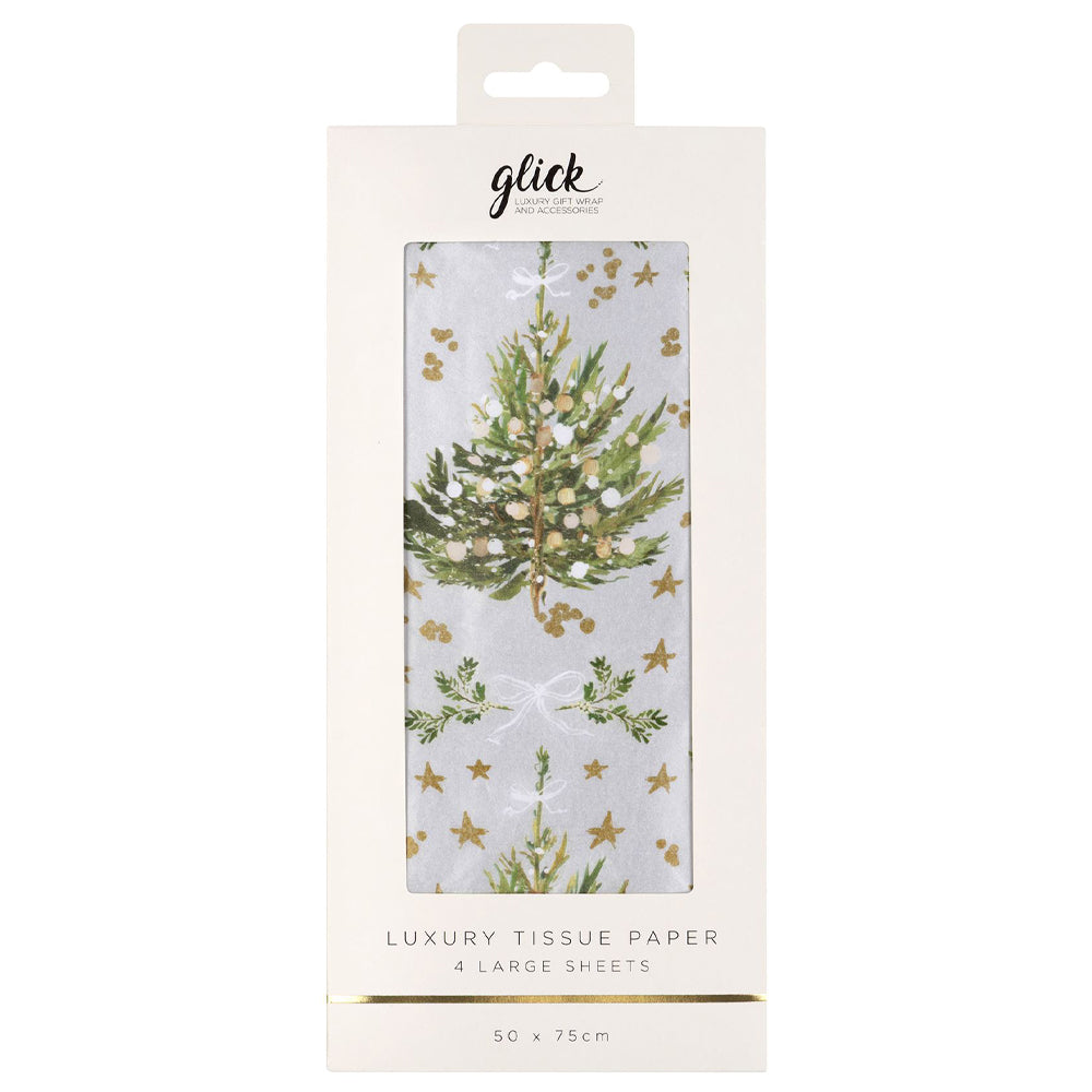 Spruce Silver Christmas 4 sheets tissue wrapping paper 50 x 75 cm ...